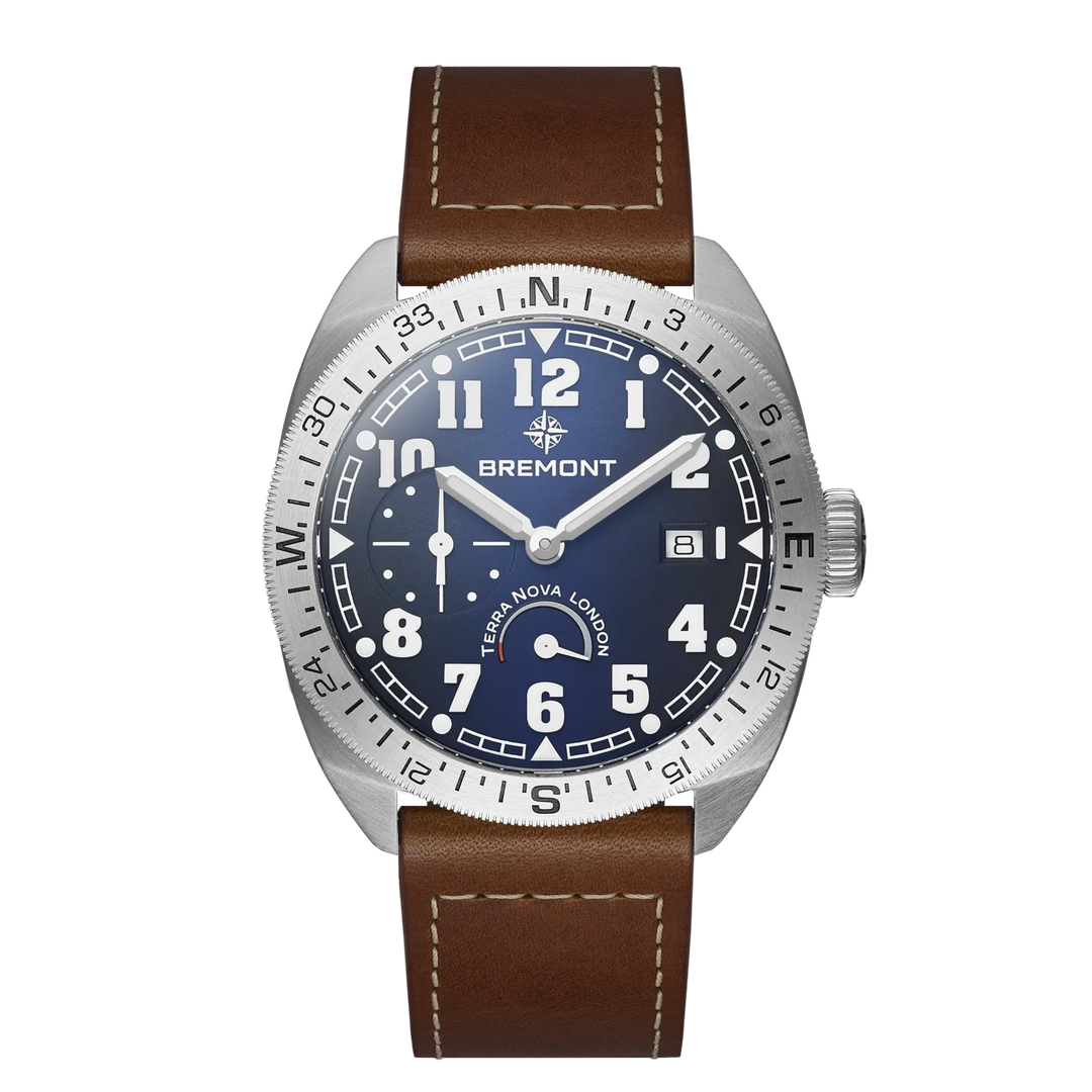 Bremont Terra Nova 40.5 Turning Bezel Power Reserve | Blue Dial ...